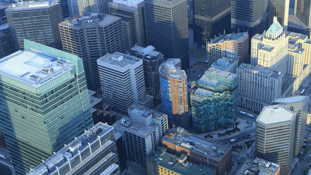 Aerial of Toronto Core at Dark Stock Photo - Image of finance ...