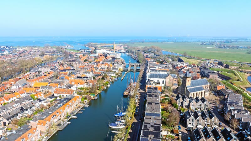 Aerial Traditional Town Muiden Netherlands Stock Photos - Free ...