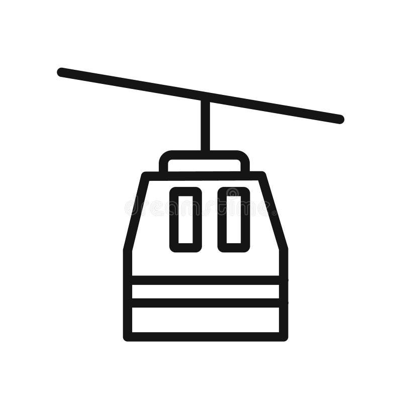 Aerial Tramway Icon Linear Vector Graphics Sign Stock Illustration ...