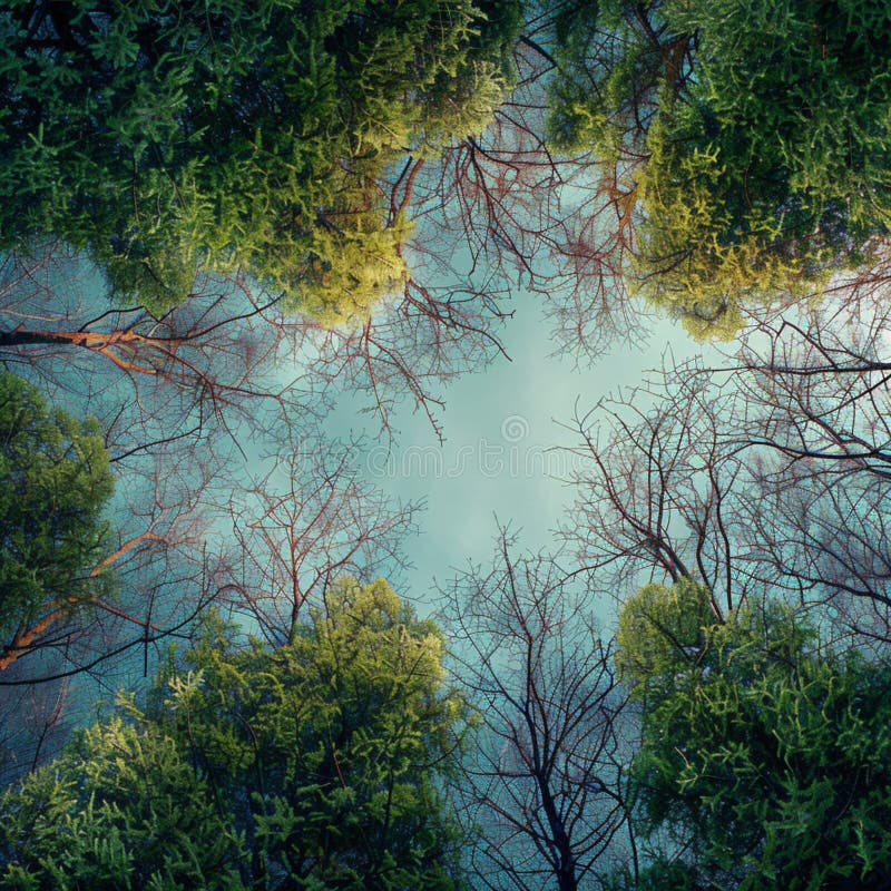 Aerial Tree View Creates Abstract Backdrop, Merging with Nature Stock ...