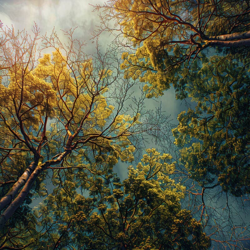 Aerial Tree View Creates Abstract Backdrop, Merging with Nature Stock ...