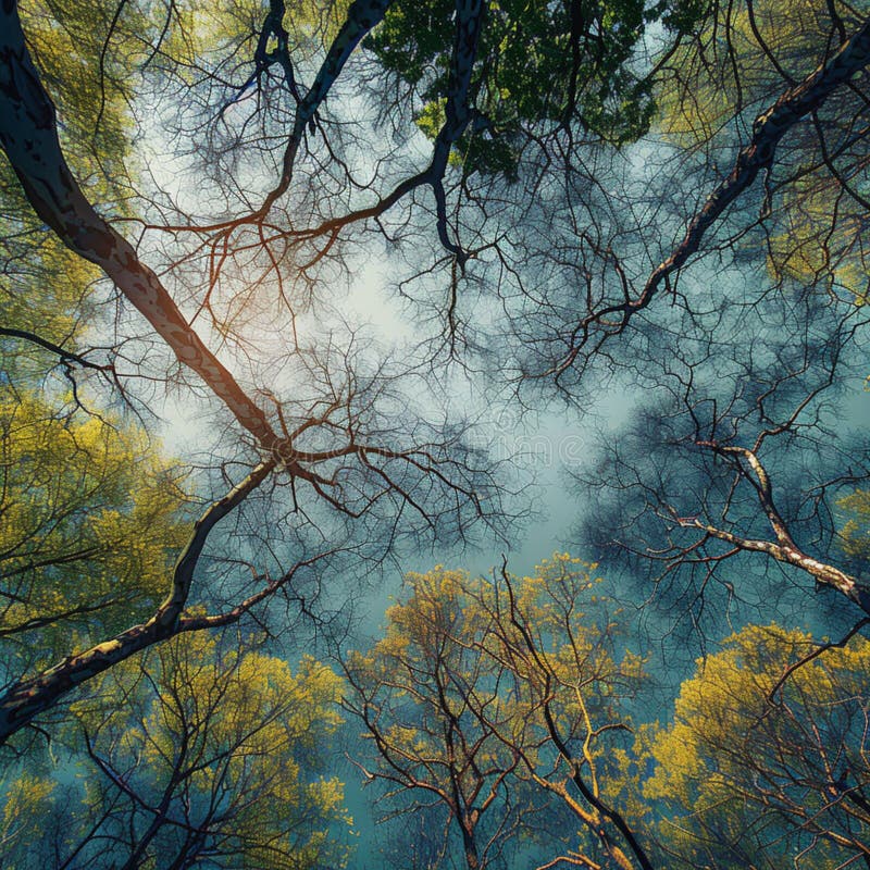 Aerial Tree View Creates Abstract Backdrop, Merging with Nature Stock ...