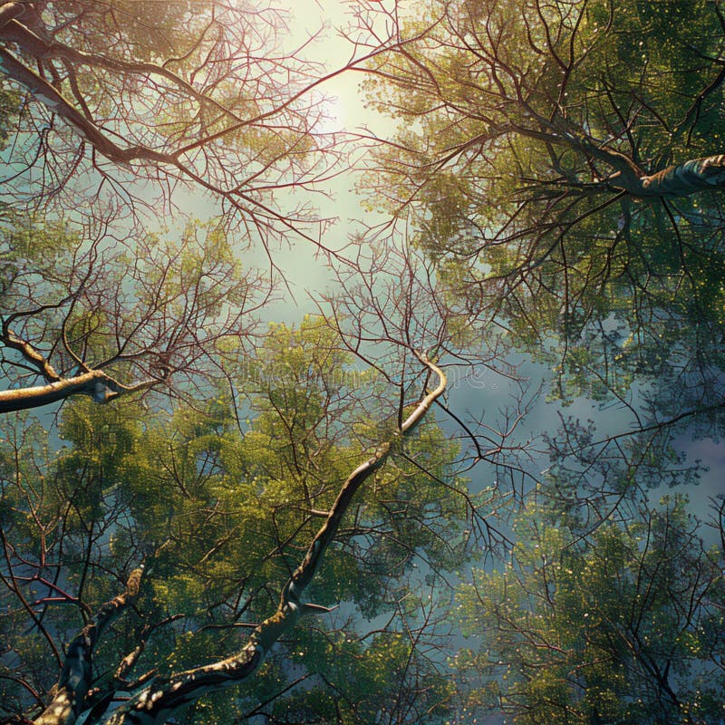 Aerial Tree View Creates Abstract Backdrop, Merging with Nature Stock ...