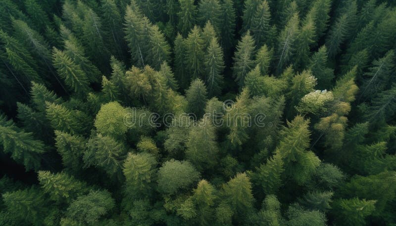 Aerial trees in a forest stock illustration. Illustration of natural ...
