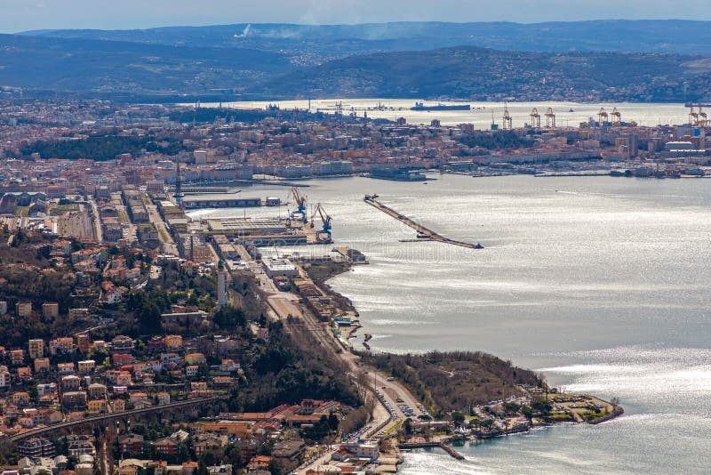 Aerial Trieste Winter stock image. Image of union, winter - 217199075