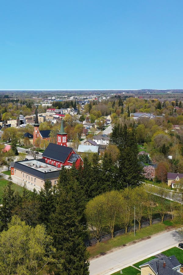 Aerial Vertical of Mount Forest, Ontario, Canada Stock Photo - Image of ...
