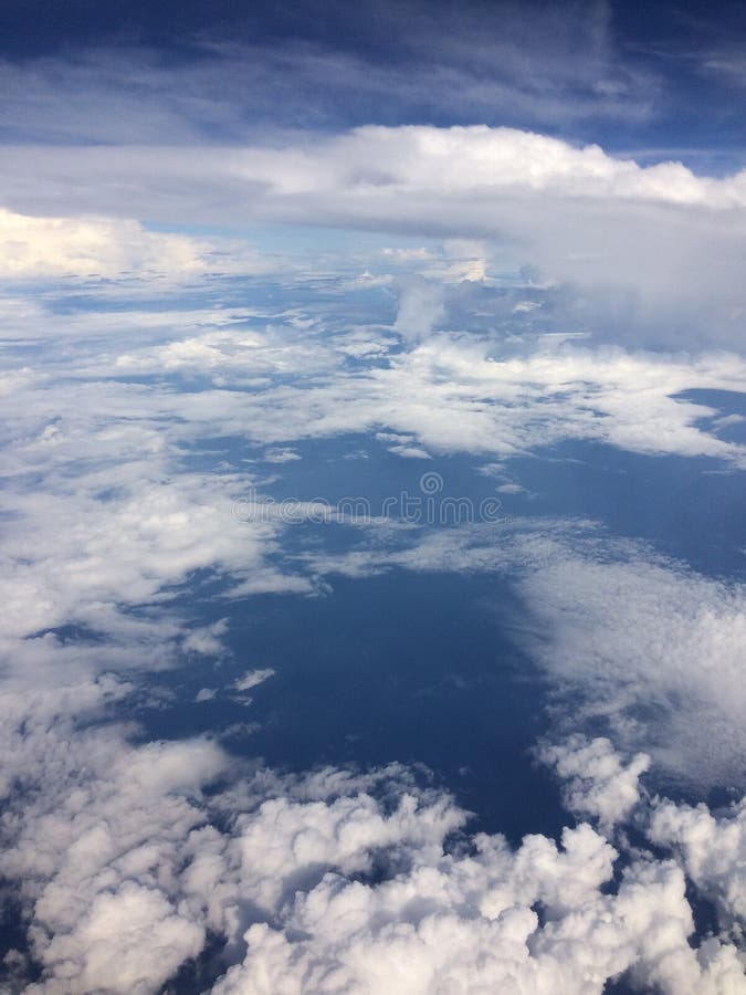 Aerial Vertical Shot of a Blue Sky with Clouds Stock Image - Image of ...