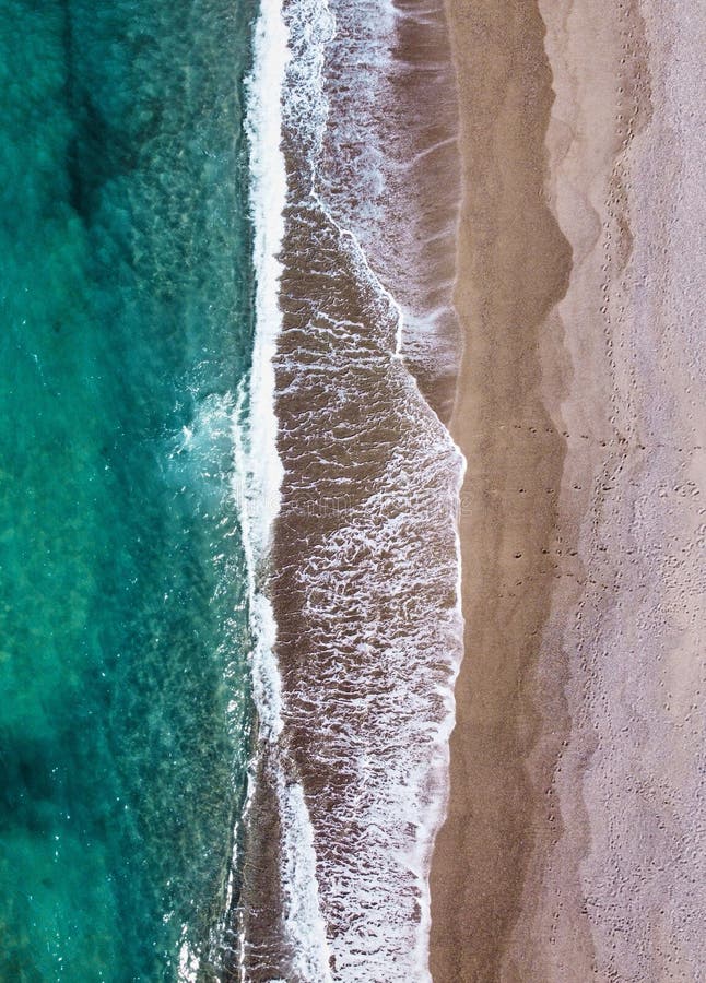 Aerial Vertical Shot of the Ocean Waves Stock Image - Image of white ...