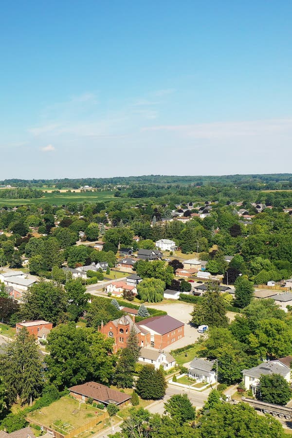 Aerial Vertical of St George, Ontario, Canada Stock Photo - Image of ...