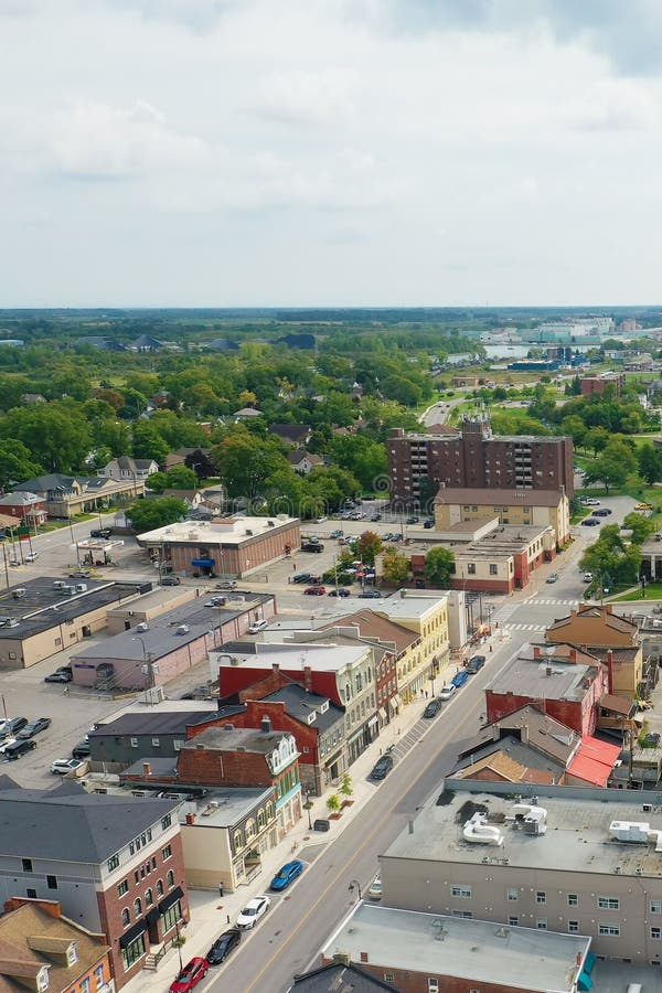 Aerial Vertical of Thorold, Ontario, Canada in Early Spring Stock Image ...