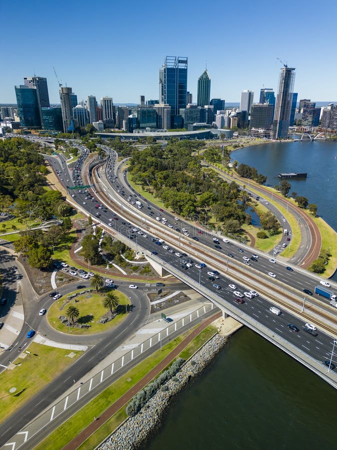 Aerial Vertical View of Perth City in Australia Stock Photo - Image of ...