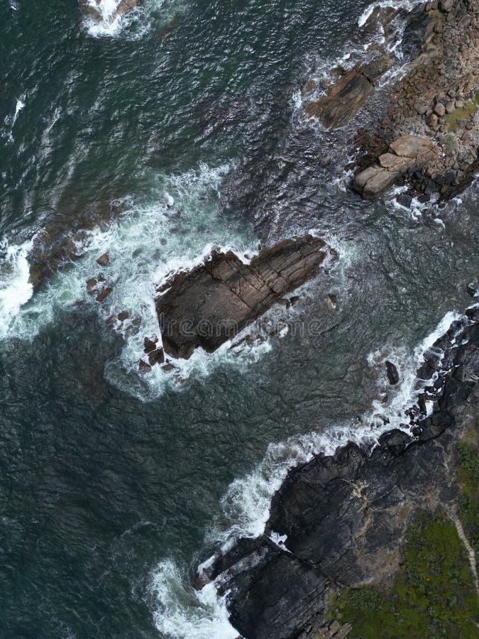 Aerial Vertical View of Rocks in the Sea Stock Image - Image of rocks ...