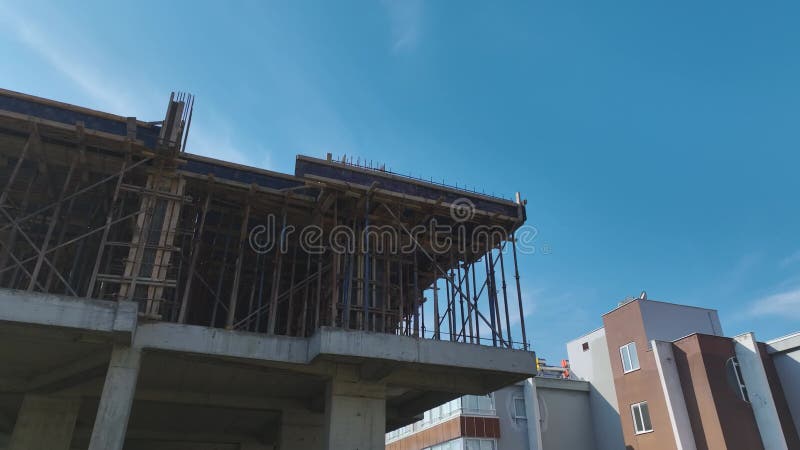 Aerial Video Aerial Perspective of Multi-Level Construction with Metal ...