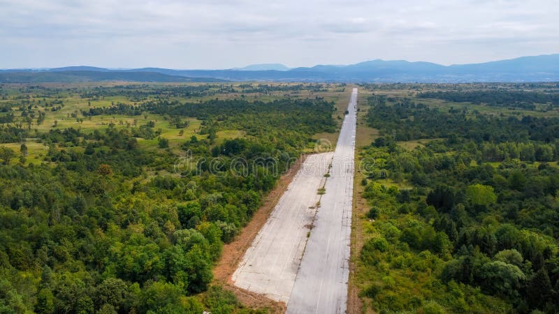 Aerial View of Abandoned Airstrips from Å½eljava Underground Air Base ...