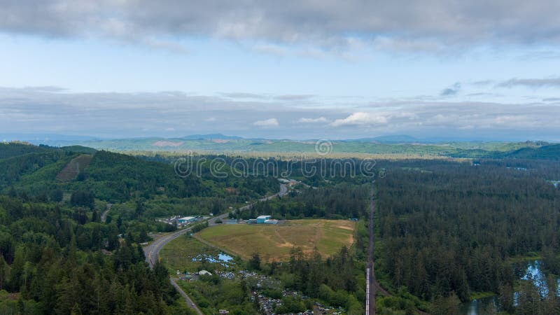 Aerial View of Aberdeen, Washington in June of 2023 Stock Image - Image ...