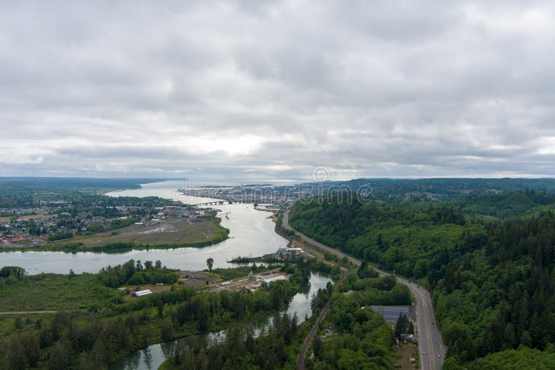 Aerial View of Aberdeen, Washington in June of 2023 Stock Photo - Image ...