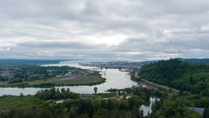 Aerial View of Aberdeen, Washington in June of 2023 Stock Photo - Image ...