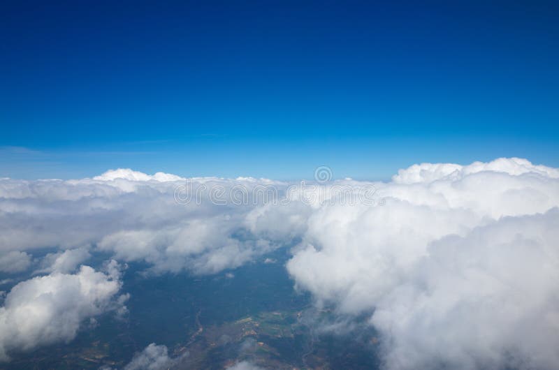 Aerial View Above the Clouds Stock Image - Image of altitude, white ...