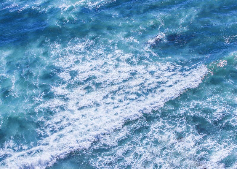 Aerial View from Above of Ocean, Rocks and Water Waves in Pacific Ocean ...