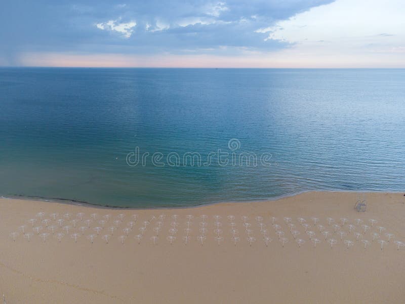 Aerial View from Above, Stunning Aerial View of an Empty Beach with ...