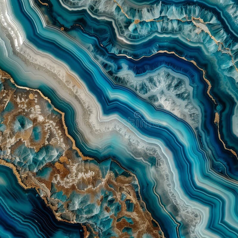 Aerial View of Abstract Blue Mineral Patterns Stock Illustration ...