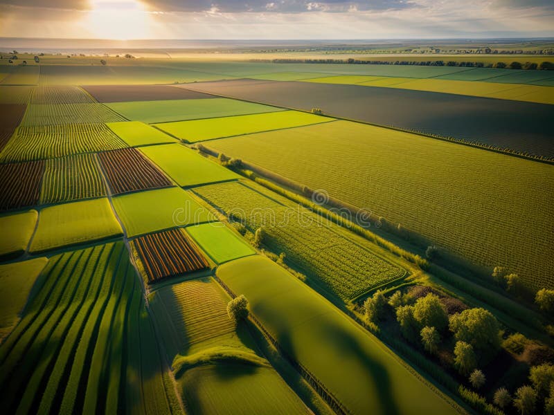 Aerial View Farmland Crops Stock Illustrations – 142 Aerial View ...