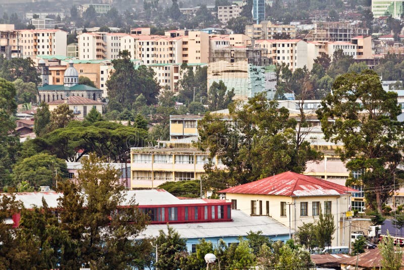Aerial view of Addis Ababa stock photo. Image of tourism - 26442846