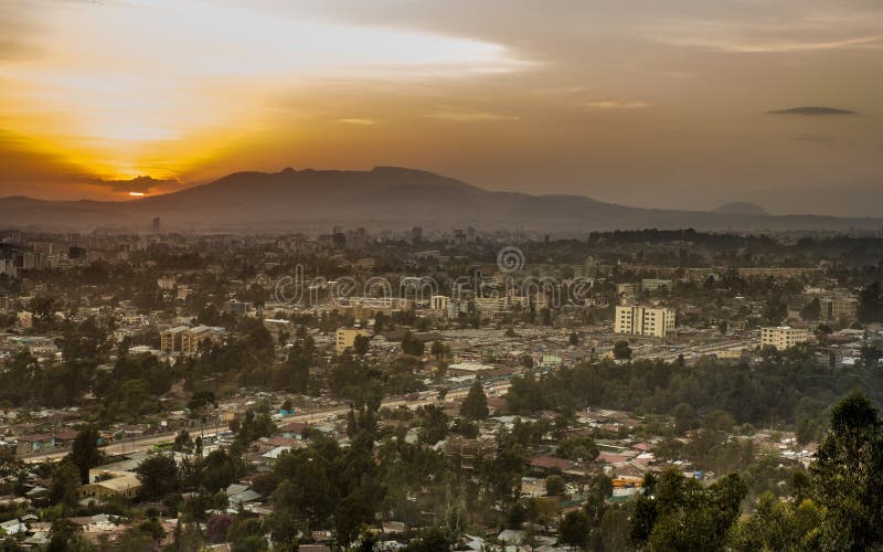 Aerial view of Addis Ababa stock image. Image of cityscape - 26442833