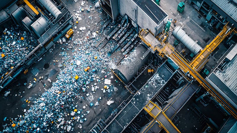 Aerial View of an Advanced Waste Recycling Facility Showcasing ...