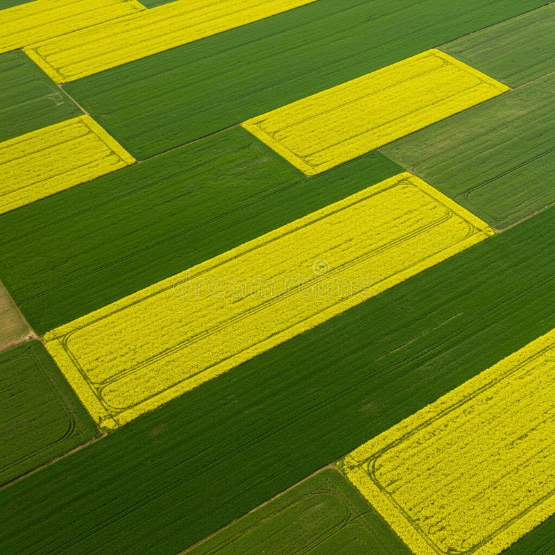Aerial View of Agricultural Fields with Alternating Rectangular Patches ...