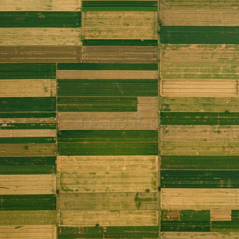 Aerial View of Agricultural Fields Arranged in a Geometric Pattern ...