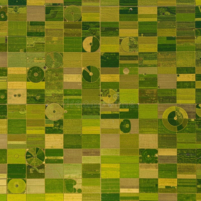 Aerial View of Agricultural Fields Arranged in a Grid-like Pattern ...