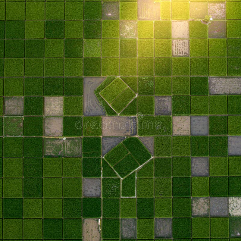 Aerial View of Agricultural Fields Arranged in a Grid Pattern. the ...