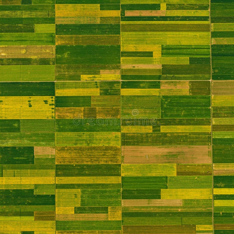 Aerial View of Agricultural Fields Arranged in a Patchwork Pattern ...