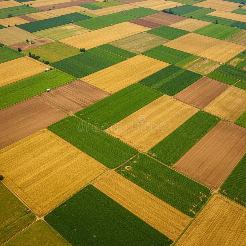 Aerial View of Agricultural Fields Arranged in a Patchwork Pattern ...