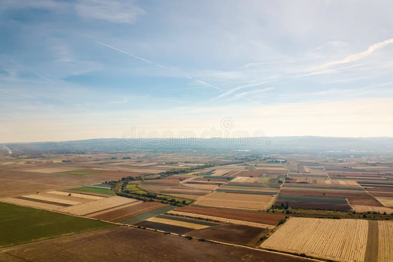 Aerial View of Agricultural Fields Autumn Countryside Stock Photo ...