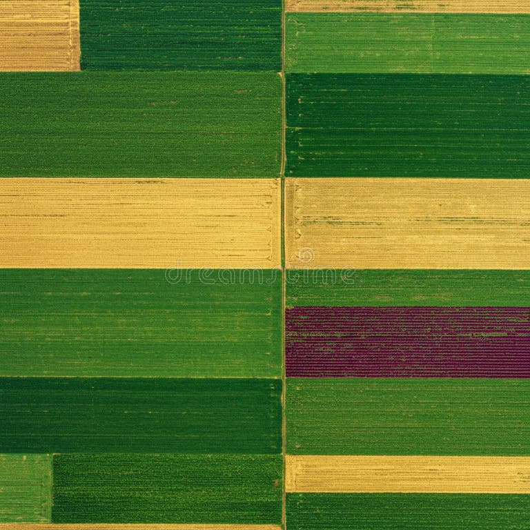 Aerial View of Agricultural Fields Displaying a Patchwork Pattern of ...
