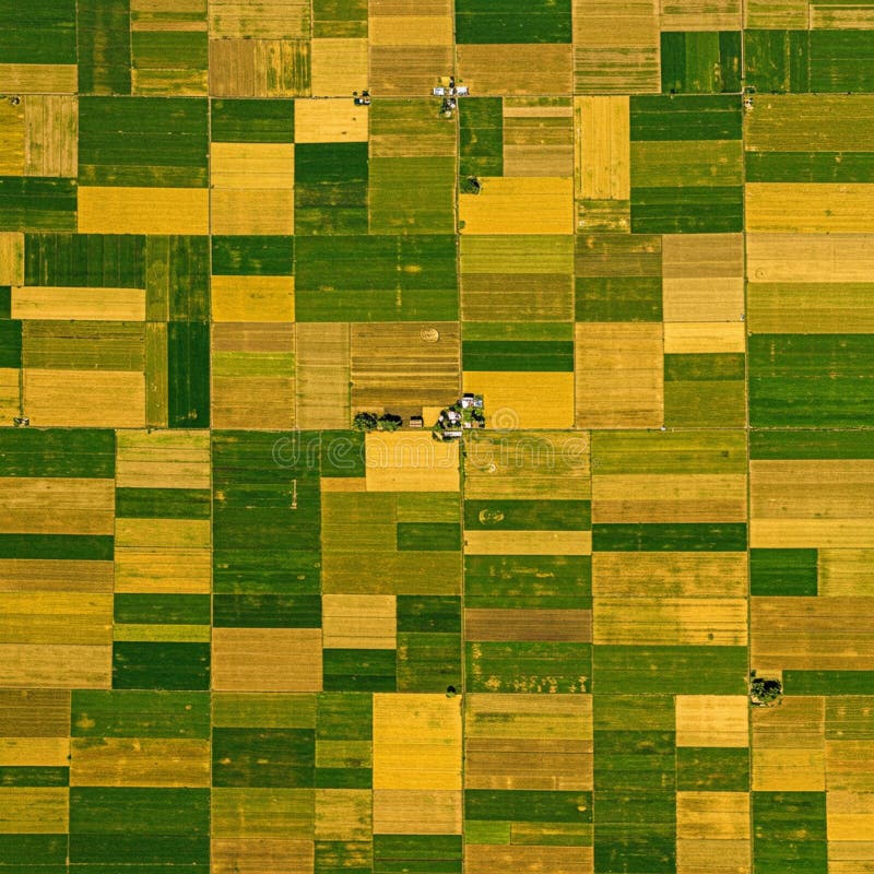 Aerial View of Agricultural Fields Forming a Patchwork Pattern ...