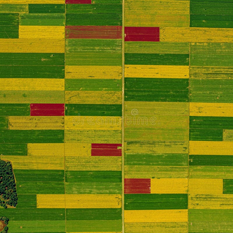 Aerial View of Agricultural Fields Forming a Patchwork Pattern ...