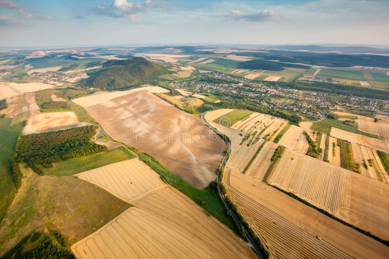 Aerial View of Agricultural Fields Stock Image - Image of farmland ...
