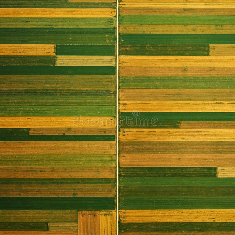 Aerial View of Agricultural Fields with Long, Narrow, Rectangular Plots ...