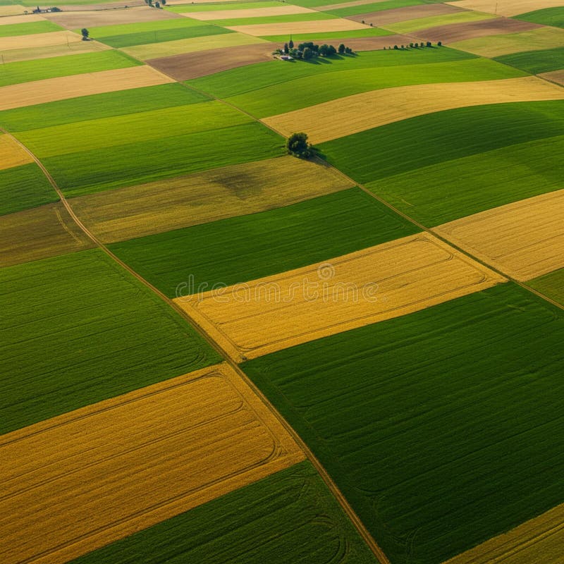 Aerial View of Agricultural Fields with a Patchwork Pattern ...