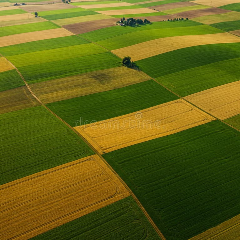 Aerial View of Agricultural Fields with a Patchwork Pattern ...
