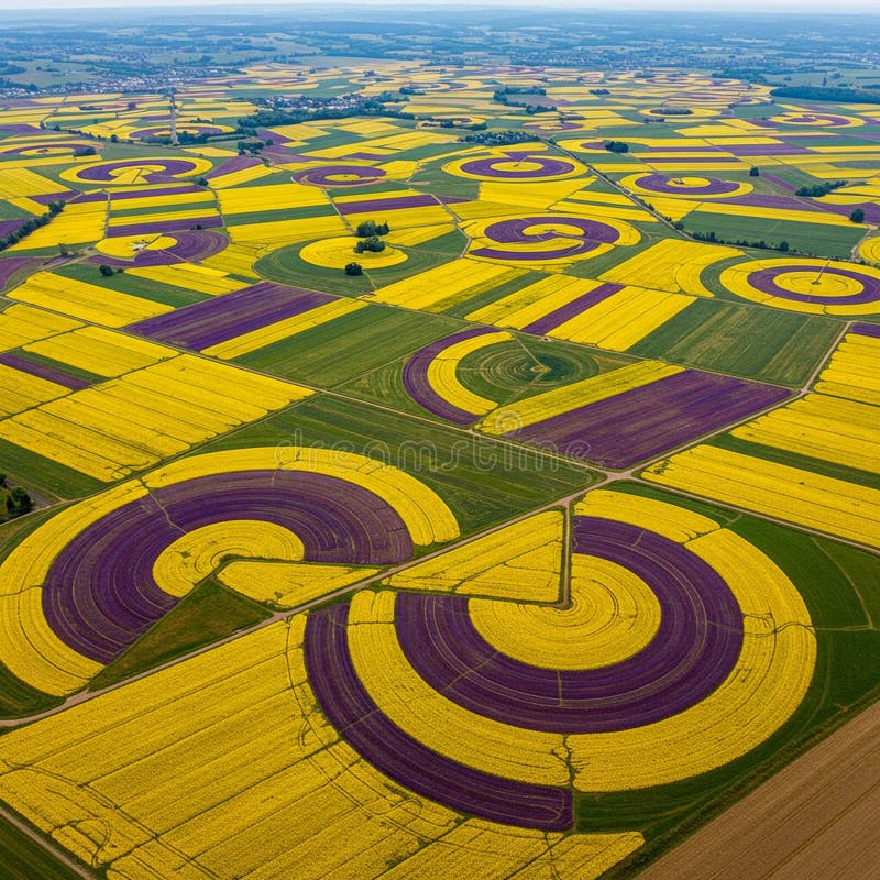 Aerial View of an Agricultural Landscape Featuring Vibrant ...