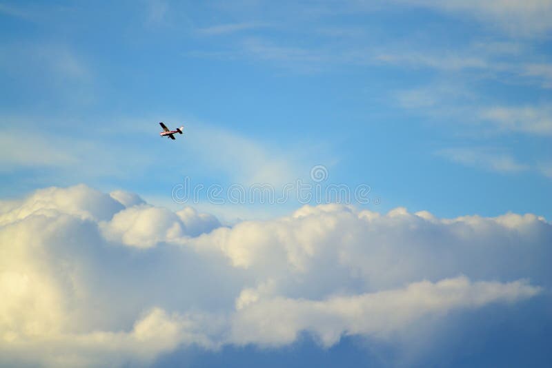 Aerial View of Airplane during Flight in Sky Stock Photo - Image of ...