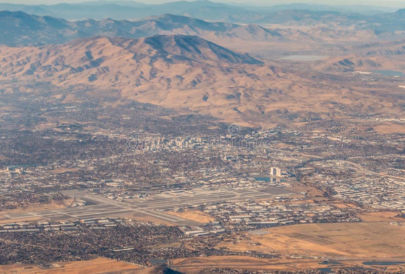 Aerial View from Airplane Over Reno Nevada Stock Image - Image of ...