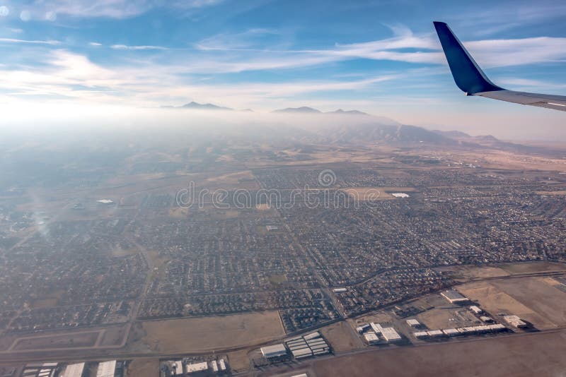 Aerial View from Airplane Over Reno Nevada Stock Image - Image of ...