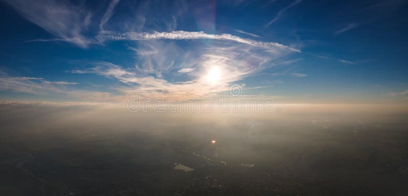 Aerial View from Airplane Window at High Altitude of Earth Covered with ...