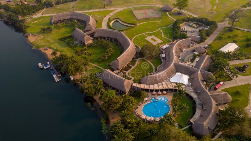 Aerial View of Akosombo Town in Ghana Stock Image - Image of lake, tree ...