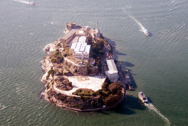 Aerial view of Alcatraz stock image. Image of alcatraz - 2093543